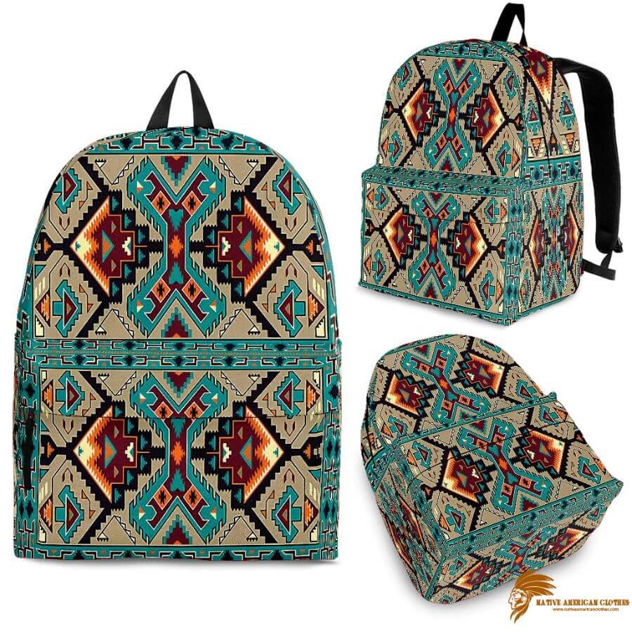 BACNAT002 Tribe Blue Pattern Native American Backpack ...